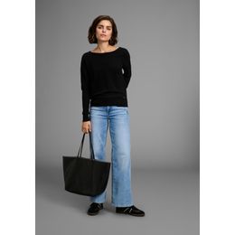 Laura Scott Damen Strickpullover, schwarz, Gr. 46, unifarben, Feinstrick, Obermaterial: 50% Viskose, 28% Polyester, 22% Polyamid, Pullover, softer