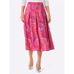 Damen Webrock, rosa, Gr. 19, CREATION L PREMIUM, bedruckt, gemustert, mehrfarbig, 100% Lyocell, R&ouml;cke