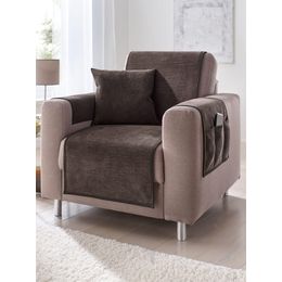 Tagesdecke, B:38cm L:38cm, braun, 55% Polyacryl, 25% Baumwolle, 20% Polyester, Tagesdecken