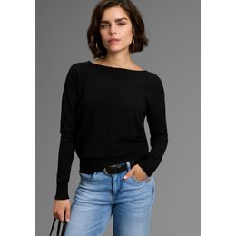Laura Scott Damen Strickpullover, schwarz, Gr. 44, unifarben, Feinstrick, Obermaterial: 50% Viskose, 28% Polyester, 22% Polyamid, Pullover, softer