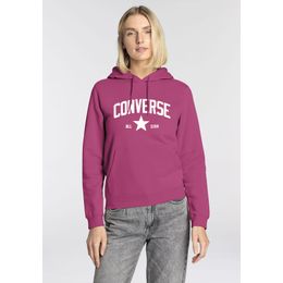 Converse Damen Kapuzensweatshirt, lila, Gr. XL, unifarben, Jersey, Obermaterial: 80% Baumwolle, 20% Polyester, Sweatshirts