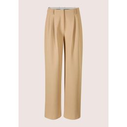 Madeleine Mode MADELEINE Damen Bundfaltenhose "Palazzohose Palazzohose mit weitem Bein", beige, Gr. 44, Obermaterial: 68% Polyester PES. 14% Viskose CV. 7% Lyocell