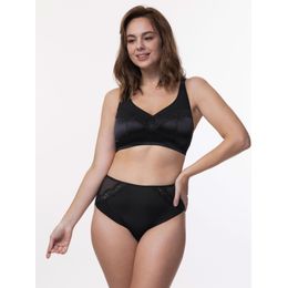 Dorina Damen Minimizer-BH "TEAGAN", Gr. 85, schwarz, Satin, Obermaterial: 92% Polyester, 8% Lyocell, BHs, ohne Bügel, breite Träger, Satin und Spitze