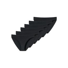 Damen Slip "Slip 6er Pack", uncover by Schiesser, Gr. XL, schwarz, Obermaterial: 95% Baumwolle CO. 5% Elasthan EL., Unterhosen