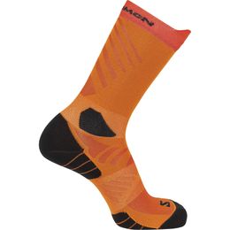 Salomon Herren Sportsocken "AERO CREW", Gr. S, orange, Obermaterial: 71% Polyamid, 27% Polypropylen, 2% Elasthan, Socken