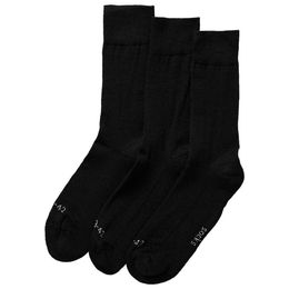 Apollo Herren Basicsocken, Gr. 39, schwarz, Elasthan, Polyamid, Wolle, unifarben, Socken, Unisex mit Stickerei und weichen Merinowoll-Anteil