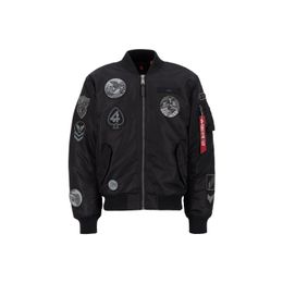 Herren Bomberjacke "MA-1 Patch", schwarz, Gr. XL, Alpha Industries, Obermaterial: 100% Nylon; Futter: 100% Nylon; Füllung: 100% Polyester, Jacken