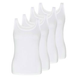 Sassa Mode SASSA Damen Achselhemd "4er Sparpack Achselhemd FINE RIB", Gr. 42, wei&szlig;, Obermaterial: 100% Baumwolle CO., Unterhemden