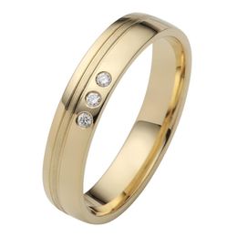 Firetti Damen Trauring "Schmuck Geschenk Gold 750 Hochzeit Ehering "LIEBE"", 52, 0,03 SI = kleine Einschl&uuml;sse mit Brillanten, Gelbgold 375, 4mm,