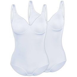 Sassa Mode SASSA Damen Body "2er Pack Body mit Bügel Basic Control", Gr. 75, weiß, Obermaterial: 83% Polyamid PA. 17% Elasthan EL., Bodys