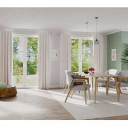 Gardine HOMING, B:135cm H:175cm, wei&szlig;, Polyester, Schlafzimmer, Gardinen, "Merle", Fertigschal