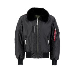 Herren Bomberjacke "Injector III", schwarz, Gr. L, Alpha Industries, Obermaterial: 100% Nylon, Futter: 100% Nylon, Kapuzenfutter: 100% Schaffell,
