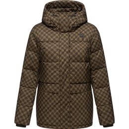 Ragwear Damen Steppjacke "Wikesh Print", braun, Gr. XXL, Obermaterial: 100% Polyester, Innenfutter: 100% Polyester, Wattierung: 100% Polyester,