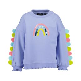 Blue Seven M&auml;dchen Sweatshirtlila, Gr. 116, bedruckt, unifarben, Sweatware, Obermaterial: 95% Baumwolle, 5% Elasthan, Sweatshirts
