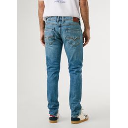 Pepe Jeans Herren Tapered-fit-Jeans "TAPERED JEANS", blau, Gr. 33, Denim/Jeans, Obermaterial: 99% Baumwolle, 1% Elasthan, Jeans