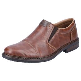 Rieker Herren Slipper, Gr. 41, braun, Lederimitat, Schuhe, Halbschuh, Business-Schuh, Schlupfschuh mit Stretcheins&auml;tze