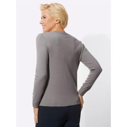 CLASSIC Damen Strickpullover "Langarm-Pullover", grau, Gr. 38, meliert, 45% Viskose, 35% Polyamid, 20% Polyester, Pullover