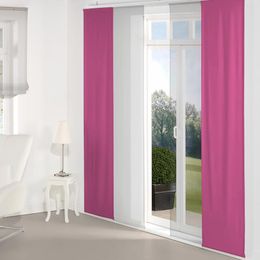 Schiebegardine WIRTH, B:60cm H:245cm, pink, Polyester, Wohnzimmer, Gardinen, "Dim out", inkl. Beschwerungsstange