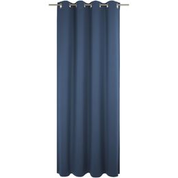 Vorhang WIRTH, B:132cm H:145cm, blau, Jacquard, Polyester, Wohnzimmer, Gardinen, "Umea"