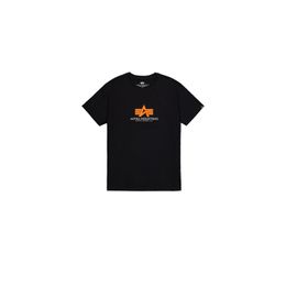 Herren T-Shirt "Basic T-Shirt BL Rubber", schwarz, Gr. S, Alpha Industries, Obermaterial: 90% Baumwolle, 10% Polyester, Shirts