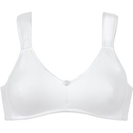 Naturana Damen Bügelloser BH "Athleisure", Gr. 80, weiß, Obermaterial: 90% Baumwolle, 10% Elasthan, unifarben, BHs, vorgeformte Cups, breite Träger,