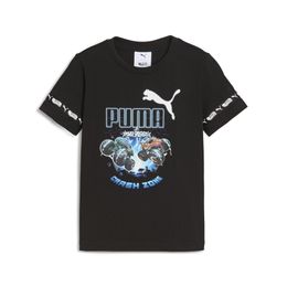 Puma Jungen T-Shirt "Puma x HOT WHEELS MONSTER TRUCKS T-Shirt Jungen", schwarz, Gr. 104, bedruckt, Obermaterial: 100% Baumwolle; Rippe: 29%