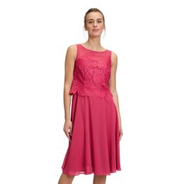 Vera Mont Damen Chiffonkleid "Damen Chiffonkleid mit Stickerei", rot, Gr. 46, Obermaterial: 100% Polyester. Futter: 100% Polyester., Kleider,