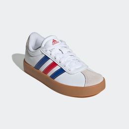 Mädchen Sneaker "VL COURT 3.0", adidas Sportswear, Gr. 40, weiß, Leder, Synthetik, Schuhe, inspiriert vom Design des adidas samba