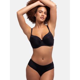 Dorina Damen B&uuml;gel-BH "Carmen", Gr. 80, schwarz, Microtouch, Obermaterial: 63% Polyamid, 27% Polyester, 10% Elasthan, gestreift, unifarben, BHs,