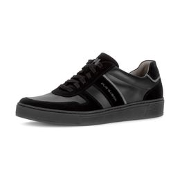 Pius Gabor Herren Sneaker, Gr. 11, schwarz, Nappaleder, Veloursleder, unifarben mit Farbeinsatz, Schuhe, Freizeitschuh, Halbschuh, Schn&uuml;rschuh in