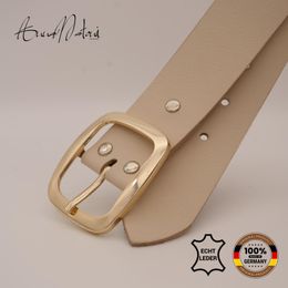 AnnaMatoni Damen Lederg&uuml;rtel "AnnaMatoni Lederg&uuml;rtel Zia Lederg&uuml;rtel Zia", beige, Gr. 110, 100% Leder, G&uuml;rtel