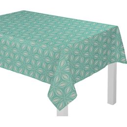 Tischdecke Adam, B:145cm L:220cm, blau, Bio-Baumwolle, Tischdecken, "Retro Floret", aus 100% Bio-Baumwolle
