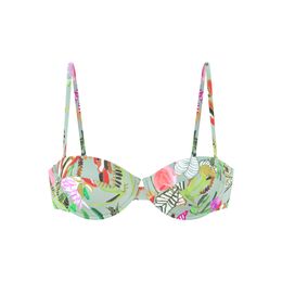 s.Oliver Damen Balconette-Bikini-Top "Herbst", gr&uuml;n, Gr. 42, floral, Recycling-Polyamid, Bikini-Oberteile, im floralen Design