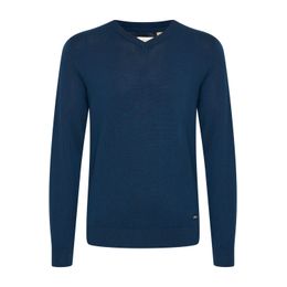 Blend Herren Strickfleece-Pullover "Strickpullover BHWEBER", blau, Gr. L, Obermaterial: 78% Viskose CV. 22% Polyester PES., Pullover