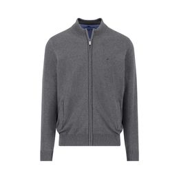 Fynch-Hatton Herren Strickpullover, grau, Gr. XXL, unifarben, Strick, Obermaterial: 100% Baumwolle, Pullover, mit Logo Stickerei