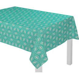 Tischdecke Adam, B:145cm L:190cm, blau, Bio-Baumwolle, Tischdecken, "Retro Floret", aus 100% Bio-Baumwolle