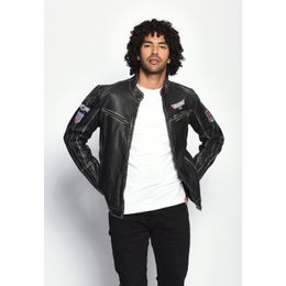 Mustang Herren Lederjacke "Uwe", schwarz, Gr. XXXL, Obermaterial: 100% Lammleder; Futter: 100% Baumwolle; &Auml;rmelfutter: 100% Polyester, Jacken