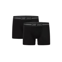 CAMP DAVID Herren Boxershorts "Boxershort 2er Pack", Gr. L, schwarz, Obermaterial: 95% Baumwolle CO. 5% Elasthan EL., Unterhosen
