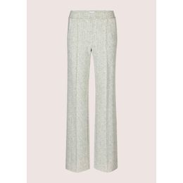 Madeleine Mode MADELEINE Damen Schlupfhose "Jerseyhose Weite B&uuml;gelfaltenhose mit Allover-Muster"steingrau, wollwei&szlig;, Gr. 46, Obermaterial: 68% Polyester PES. 30%