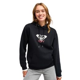 Roxy Damen Kapuzensweatshirt "Surf Stoked Brushed Art", grau, Gr. XS, 60% Baumwolle, 40% Polyester, Sweatshirts