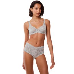 Triumph Damen Maxislip "Amourette", Gr. 36, grau, Microtouch, Obermaterial: 83% Polyamid, 17% Elasthan. Spitze: 77% Polyamid, 23% Elasthan,