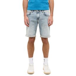 Mustang Herren Slim-fit-Jeans "Herren Style Chicago Shorts Z", blau, Gr. 30, unifarben, Denim/Jeans, 89% Baumwolle, 9% Polyester, 2% Elasthan, Jeans