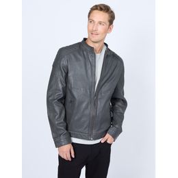 Mustang Herren Lederjacke "Max", grau, Gr. S, Obermaterial: 100% Lammleder. Innenfutter: 100% Baumwolle. &Auml;rmelfutter: 100% Polyester, Jacken