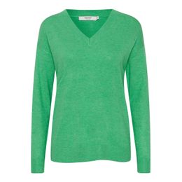 oxmo Damen Strickfleece-Pullover "Strickpullover OXHelle", gr&uuml;n, Gr. S, Obermaterial: 80% Viskose CV. 20% Nylon NY., Pullover