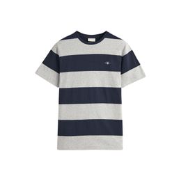 Gant Herren T-Shirt "T-Shirt BAR STRIPE T-SHIRT 1er Pack", grau, Gr. XXXL, Obermaterial: 100% Baumwolle CO., Shirts
