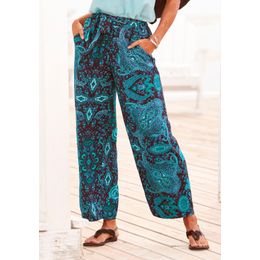 Vivance Damen Palazzohose "aus leicht-flie&szlig;ender Viskose", blau, Gr. 38, Paisley, Web, Obermaterial: 100% Viskose, Hosen, und Paisleyprint,