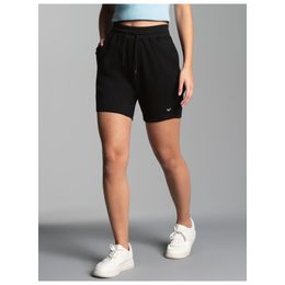 TRIGEMA Damen Bermudas "TRIGEMA Bermuda aus 100% Baumwolle mit praktischem Kordelzug", schwarz, Basic, Gr. S, 100% Baumwolle, Hosen