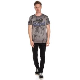 Rusty Neal Herren T-Shirt, grau, Gr. XXL, bedruckt, 100% Baumwolle, Shirts, in tollem Batik-Design