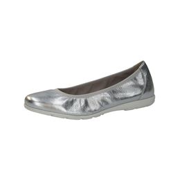 Caprice Damen Ballerina "Caprice Ballerinas Leder", Gr. 38, silber, Leder, Schuhe