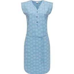 Ragwear Damen Sommerkleid "Zofka", blau, Gr. XL, Obermaterial: 50% Lyocell, 50% Baumwolle, Kleider, Jersey Kleid mit sommerlichem Print